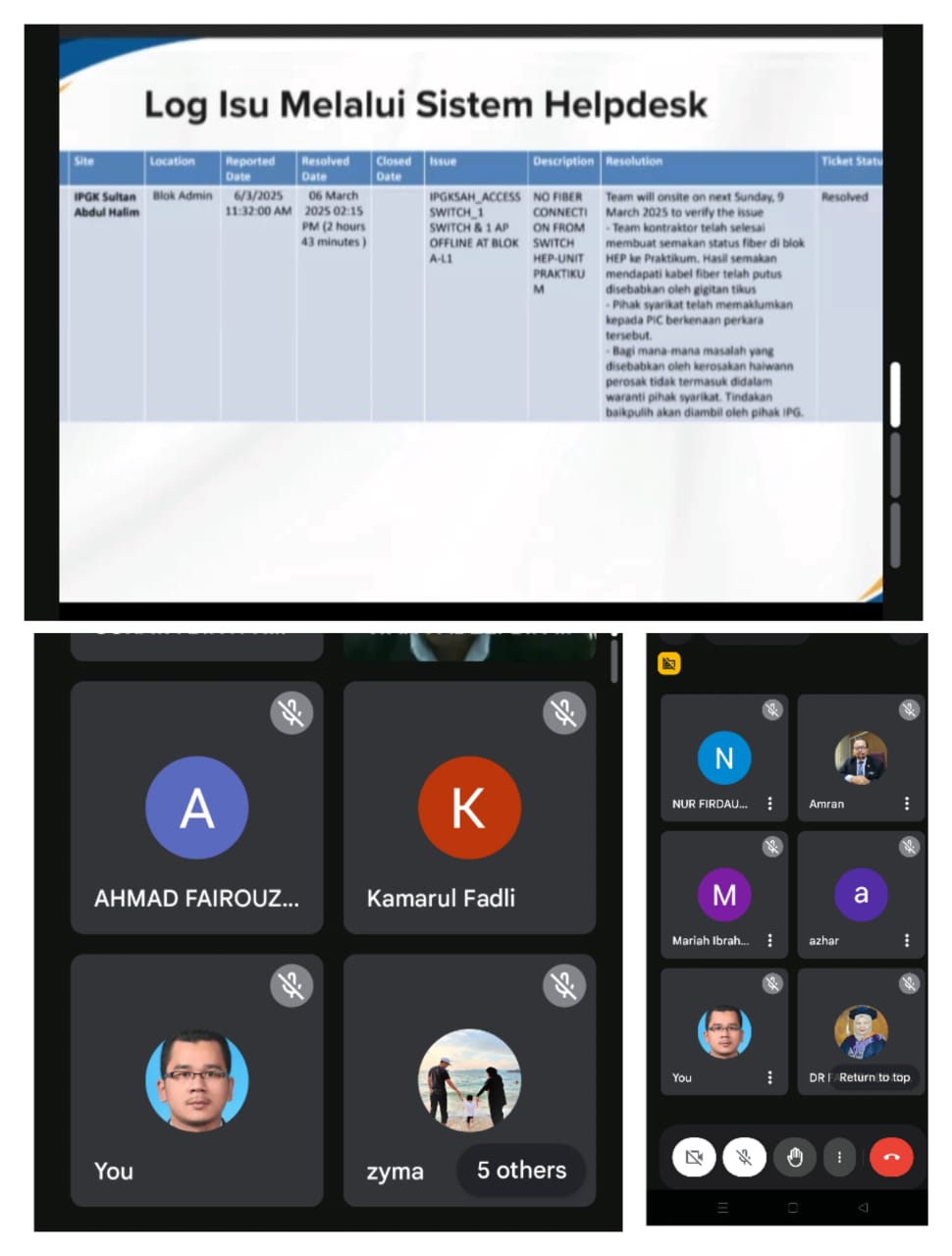 Mesyuarat Status Kemajuan Projek Perkhidmatan Naik Taraf Sistem Rangkaian IPGK